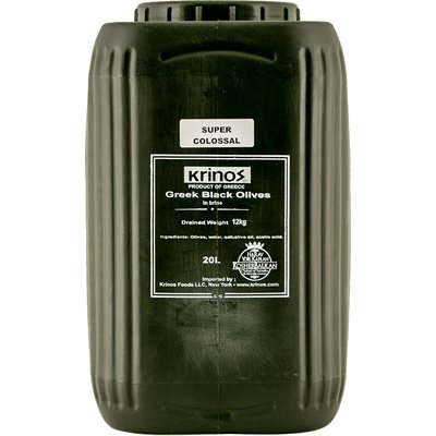 Krinos Greek Black Olives Super Colossal 12Kg Keg – BoxNCase