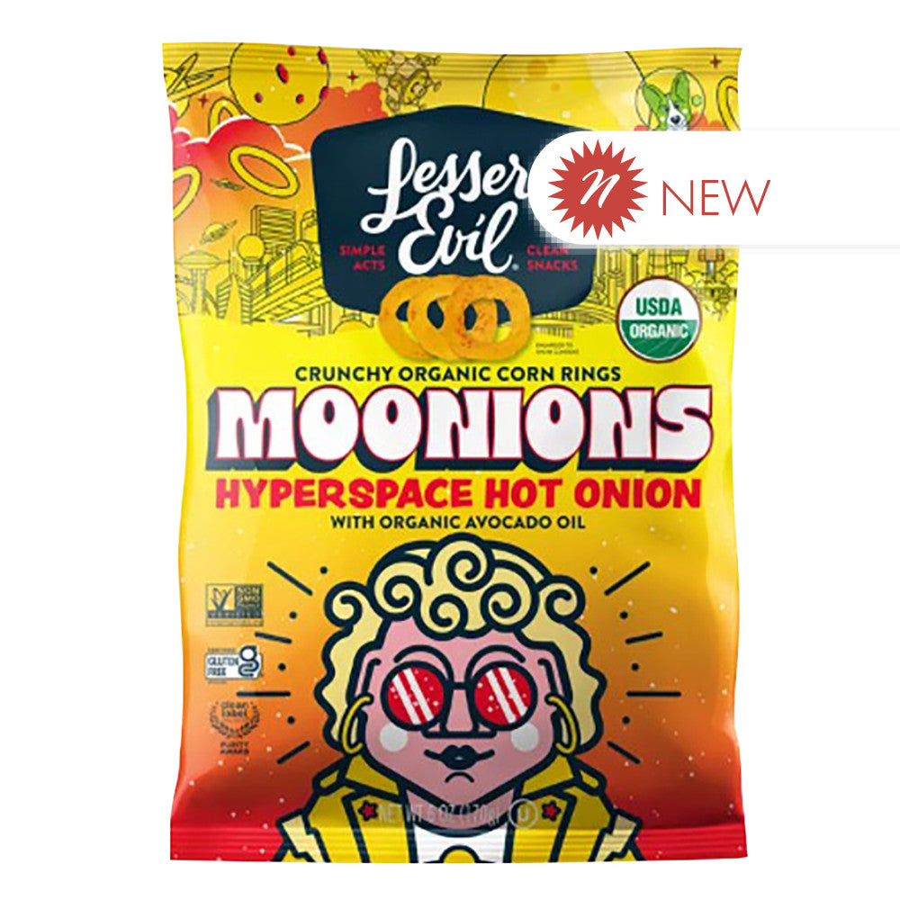 Lesser Evil Hot Onion Moonions Hyperspace 6 Oz Bag – BoxNCase