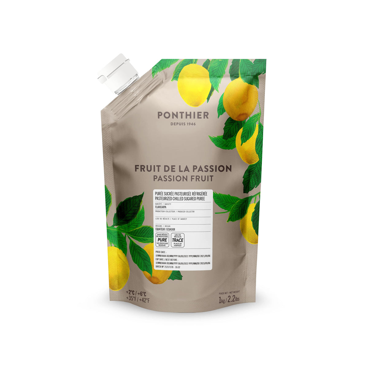 Ponthier Chilled Passion Fruit Puree 1 KG – BoxNCase