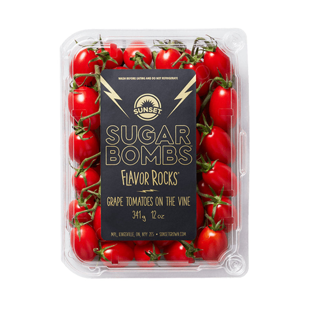 Sunset Sugar Bombs Grape Tomatoes on the Vine 12 OZ – BoxNCase